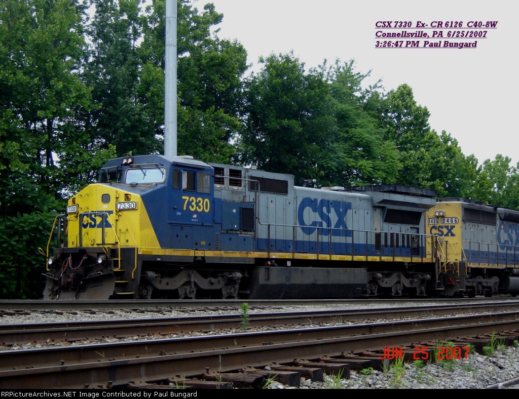 CSX 7330 Ex- CR 6126 C40-8W June 25, 2007